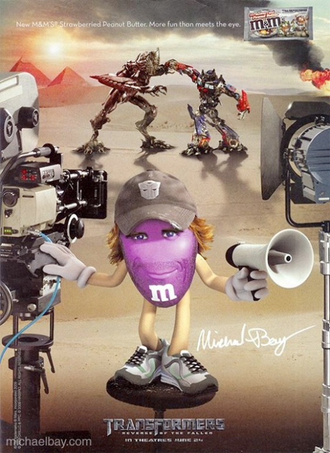 Transformers 2 Revenege of the Fallen’ Michael Bay As a Purple M&M ...