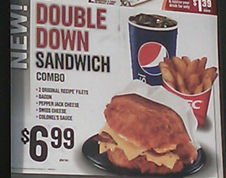 (Kentucky Fried Chicken)KFC’s New Double Down Sandwich, 2 Chicken ...